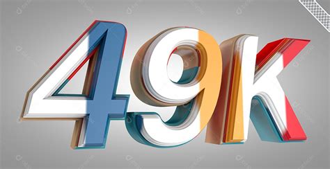 Número 3D 49K Colorido Para Composição PSD [download] - Designi