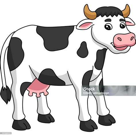 Ilustrasi Clipart Berwarna Kartun Sapi Ilustrasi Stok Unduh Gambar
