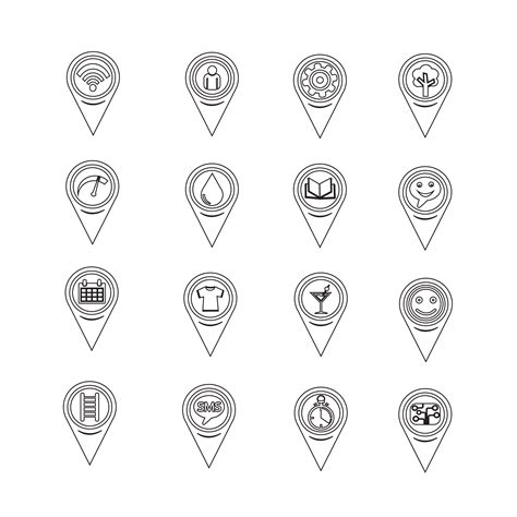 Set Of Map Pointer Icons For Website And Communication 630770 Vector