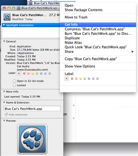 Using Blue Cats Patchwork Host Application In 32 Bit Mode On Mac The