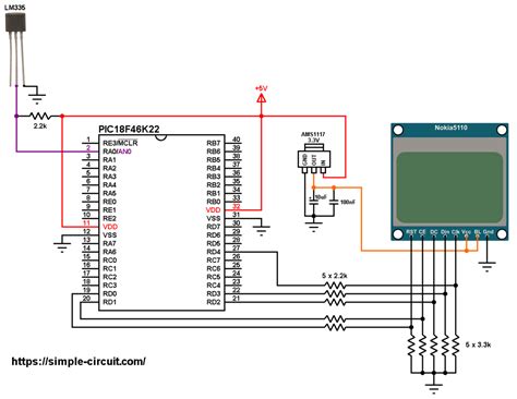 PIC MCU With LM335 Sensor And Nokia 5110 LCD MikroC Projects