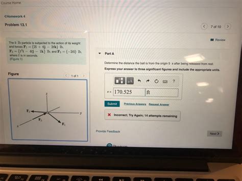 Solved Course Home A Review The 3 Lb Particle Is Subjected