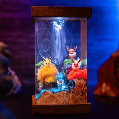 Handmade Resin Lamp Pokemon Eevee Evolution Resin Lamp Pokemon Epoxy Lamp Lamp Custom Resin