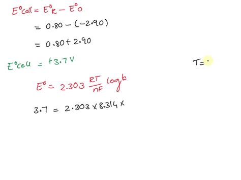 SOLVED Calculate The Cell Potential And The Equilibrium Constant For