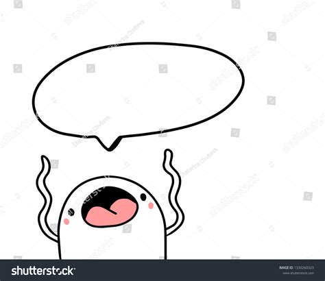 Cute Marshmallow Crying Hand Drawn Illustration Stock Vector Royalty Free 1330260323