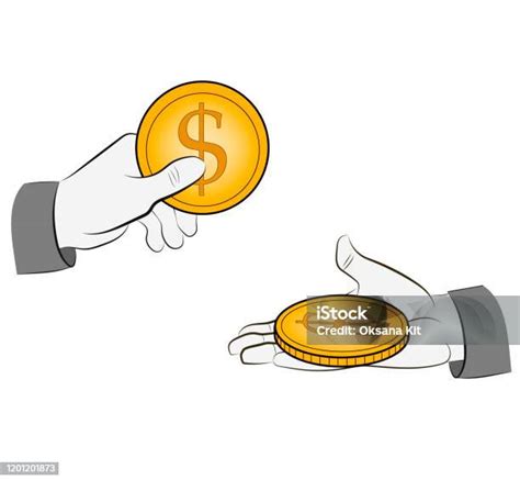 동전으로 지불합니다 돈 운동 개념 돈을 버는 벡터 일러스트레이션을 참조하십시오 개념에 대한 스톡 벡터 아트 및 기타 이미지