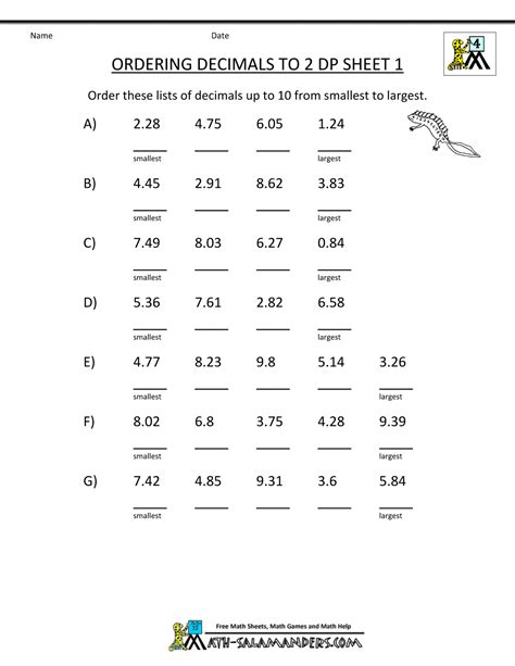 Equivalent Decimals Worksheets Printable Word Searches