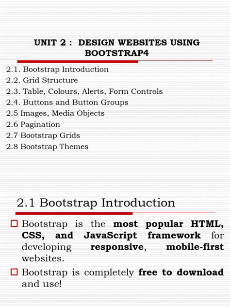 305 Unit2 Pdf Bootstrap Front End Framework Hypertext