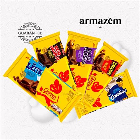 Kit 4 Unid Barras De Chocolate Garoto Todos Os Sabores Shopee Brasil
