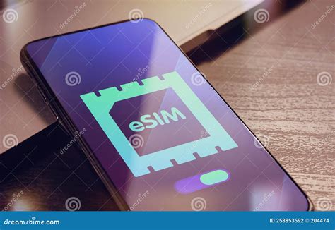 Esim Embedded Sim Card Icon Symbol Concept New Chip Mobile Cellular Communication Technology