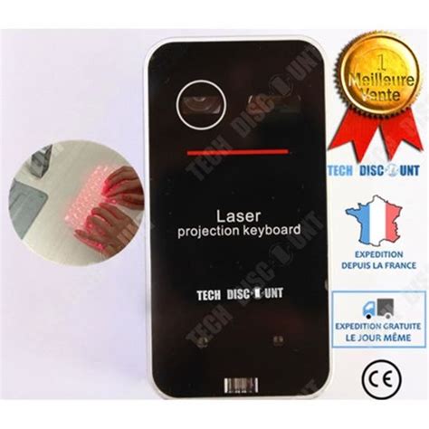Td® Clavier Laser Virtuel Qwerty Sans Fil Bluetooth Mac Silencieux Pas