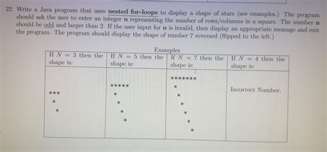 Solved 22 Write A Java Program That Uses Nested For Loops