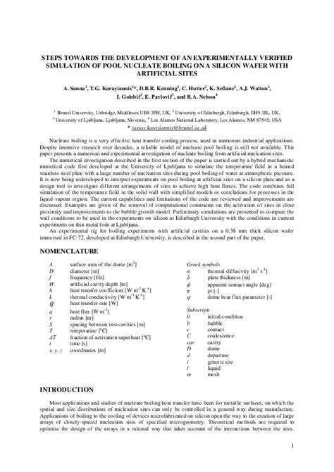 Pdf Steps Towards The Development Of An Experimentally Verified Simulation Of Pool Nucleate