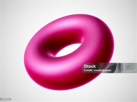 흰색 배경에 격리 된 3d 빨간색 토러스 토러스 또는 링 피규어 모양의 밝은 디자인 요소 0명에 대한 스톡 벡터 아트 및 기타 이미지 Istock