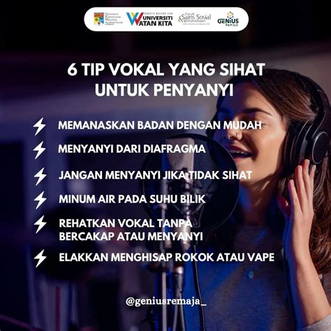 Genius Remaja 6 Tip Vokal Yang Sihat Untuk Penyanyi Tip Facebook