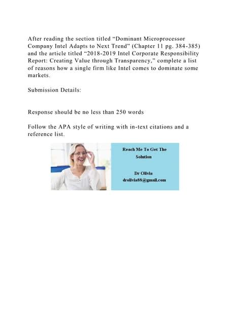 After Reading The Section Titled Dominant Microprocessor Company Indocx