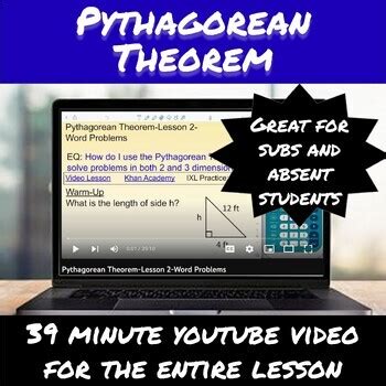 Pythagorean Theorem Lesson Word Problems By Shawn Henry TPT