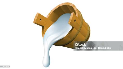 나무 우유 양동이는 크림 우유를 부어 흰색에 고립 된 현실적인 벡터 일러스트 아이콘 양동이에 대한 스톡 벡터 아트 및 기타 이미지 양동이 인포그래픽 따르기 Istock