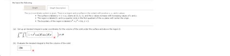Solved We Have The Following Graph DescriptionThe Chegg