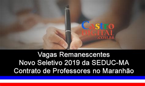Edital Do 2º Seletivo 2019 Da Seduc Ma Para Contrato De Professores No
