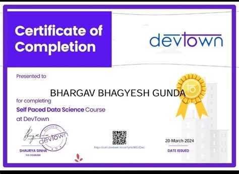 Bhargav Bhagyesh Gunda On Linkedin Datascience Devtown Learning Professionalgrowth