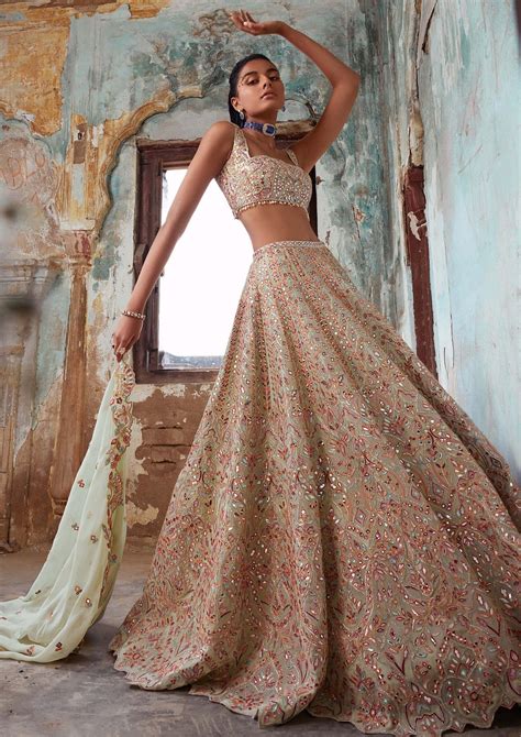 Light Green Georgette Lehenga Set