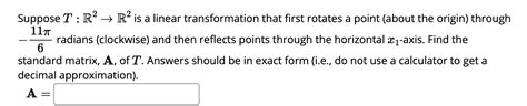Solved Suppose T R2R2 Is A Linear Transformation That Chegg Com