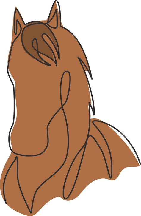 Um único Desenho De Linha De Beleza Elegância Cabeça De Cavalo Para A