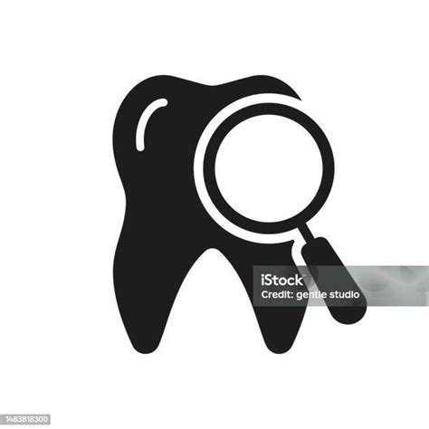 Diagnostic Dentaire Icône De Silhouette Examen De Prévention Médicale