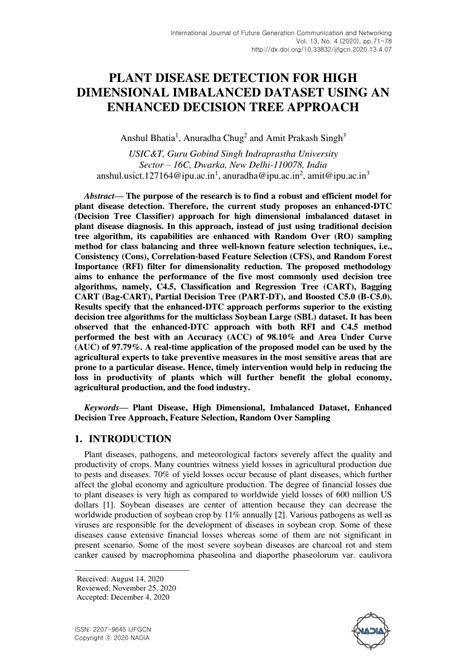 Pdf Plant Disease Detection For High Dimensional Imbalanced Dataset