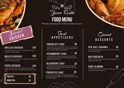 Resto Menu Template Postermywall
