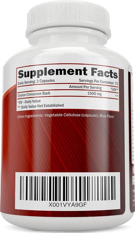 Purely Holistic Ceylon Cinnamon Capsules 1500mg 150 Vegan Cinnamon