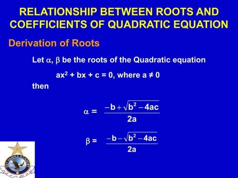 The Relation Between The Roots Of A Quadratic Equation Ppt Physics Science