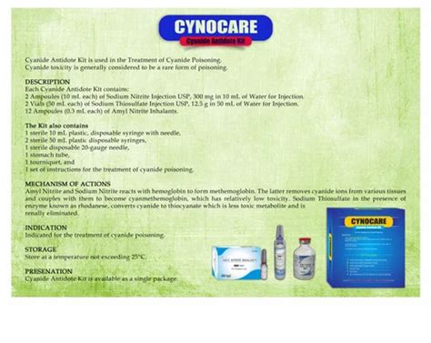 Cyanide Antidote Kit At ₹ 101bottle Antidote Injection In Mumbai