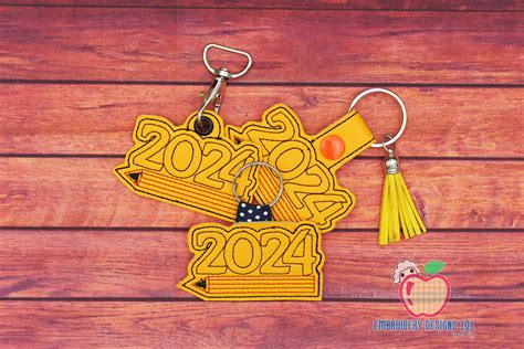 Class Of 2024 Keyfob Keychain Ith · Creative Fabrica