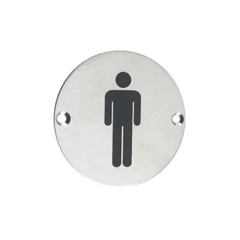 Male Sex Symbol Sign Satin Stainless Steel Construction Supplies