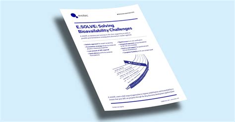E SOLVE Solving Bioavailability Challenges Fact Sheet Evotec
