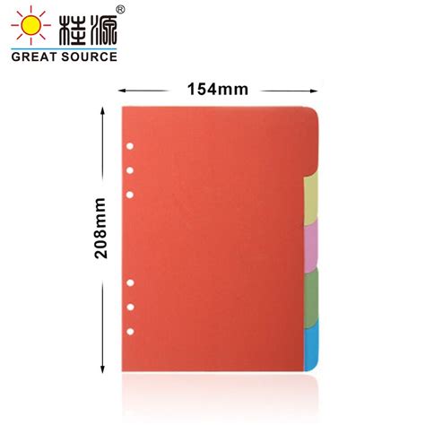 B5 Planner Divider Colorful Index Card 9 Holes Pap Grandado