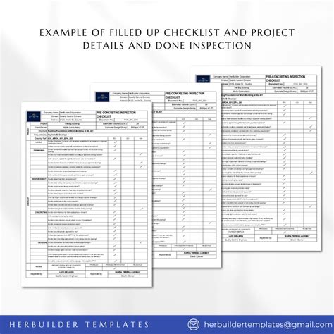 Pre Pouring Inspection Checklist Form Pre Concreting Checklist
