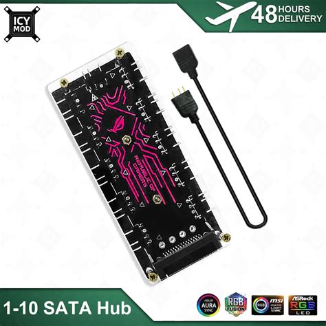 5v Hub Mod Computer Lighting 1in10 Sata Power Interface 5v3pin Argb 12v4pin Rgb Multi Interface