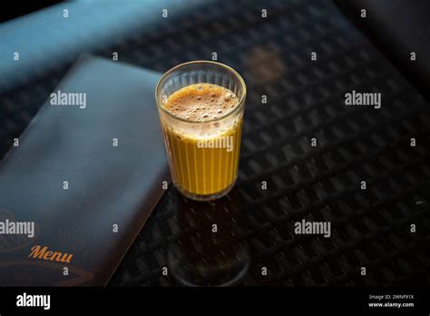 Fresh Milk Tea Or Indian Kadak Chai Karak Tea Indian Style Stock Photo