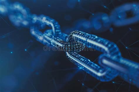 Digital Chain Constructed Of Binary Code Floating In Dark Background