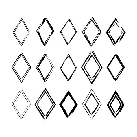 Marco Elemento De Textura De Rombo Contorno Icono De Forma De Borde