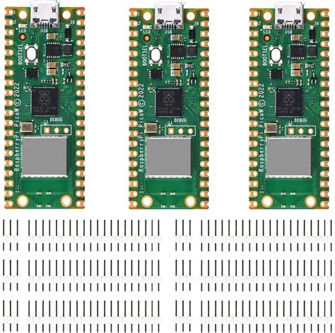 GeeekPi 3PCS Raspberry Pi Pico W With Pin Headers Raspberry Pi RP2040