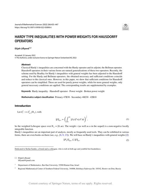 Hardy Type Inequalities With Power Weights For Hausdorff Operators Request Pdf