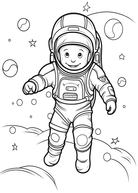 아이들을 위한 우주비행사 컬러링 페이지 귀여운 우주비행자 라인 아트 컬러링페이지 우주비행사의 윤 일러스트레이션 어린이 컬러팅 페이지 어린이 컬러링 피그 우주비행사를 컬러링