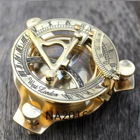 Nautical Sundial Brass Compass Vintage Antique Maritime Navigation