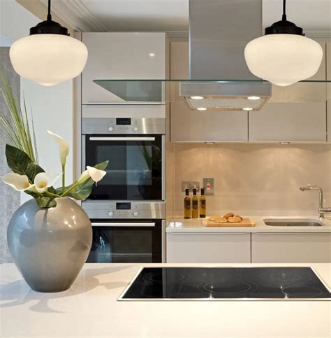 Schoolhouse Milk Glass Pendant Light Fixture For Kitchen Opal Glass
