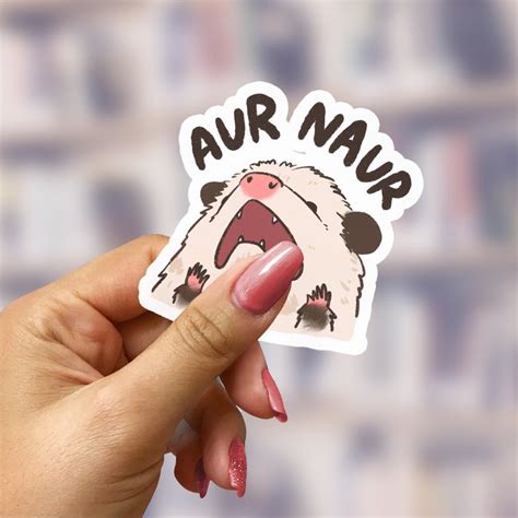Raccoon Aur Naur Cute Sticker Funny Sticker Possum Sticker Etsy
