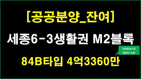 세종행정중심복합도시6 3생활권 M2블록 공공분양주택 잔여세대 입주자모집공고 Youtube